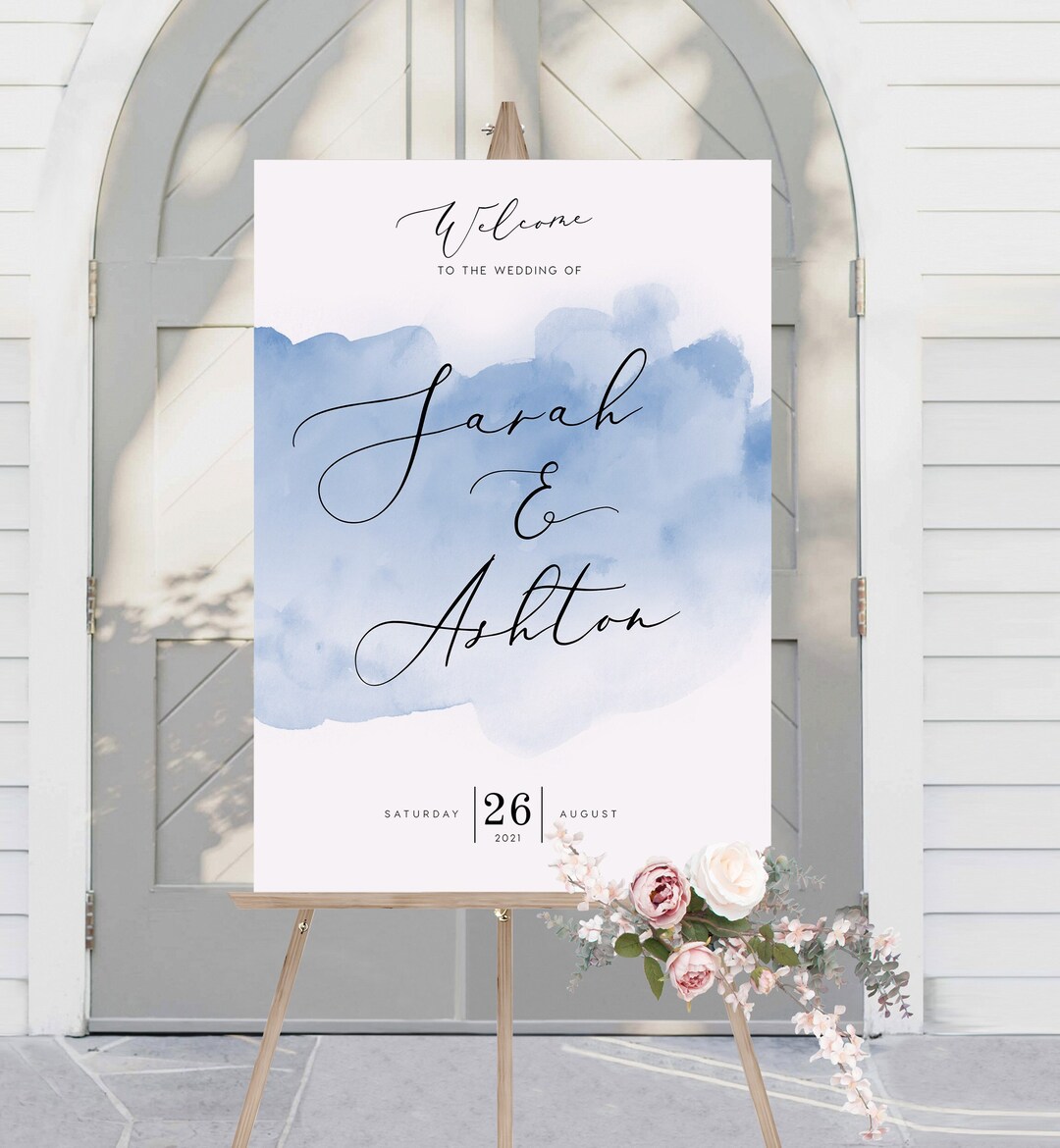 Dusty Blue Welcome Sign INSTANT DOWNLOAD Poster, Portrait, Templett ...