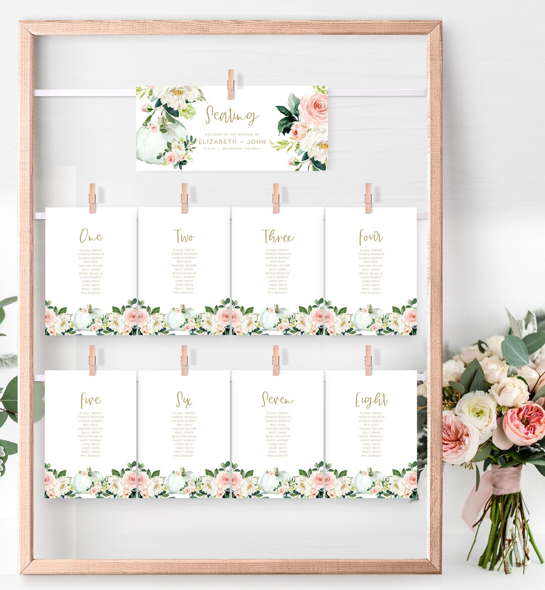 Baby Shower Seating Chart Small Cards INSTANT DOWNLOAD, Editable Pdf ...