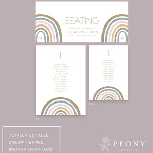 Baby Shower Seating Chart Small Cards INSTANT DOWNLOAD, Editable Pdf ...