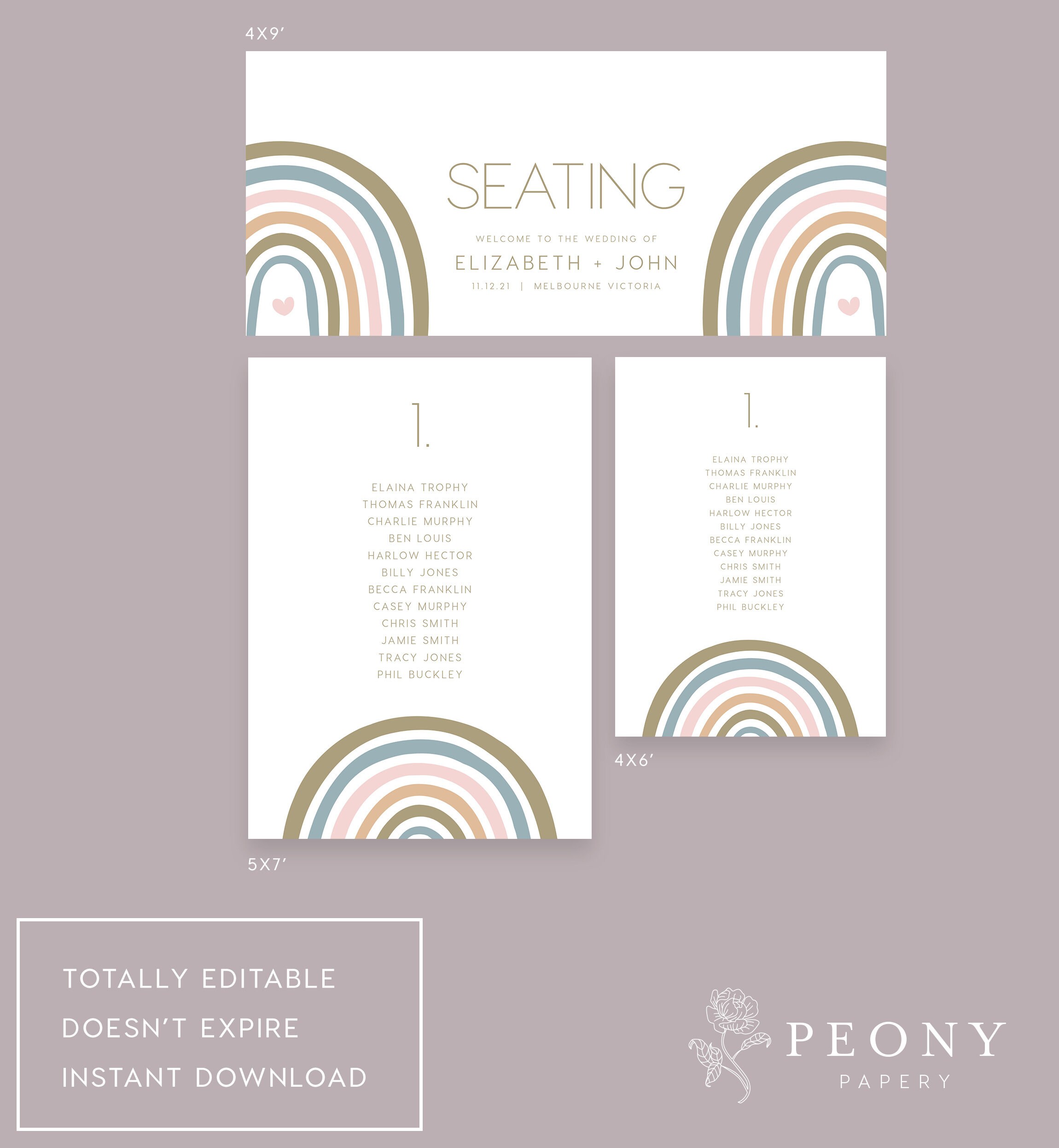 Baby Shower Seating Chart Small Cards INSTANT DOWNLOAD - Etsy