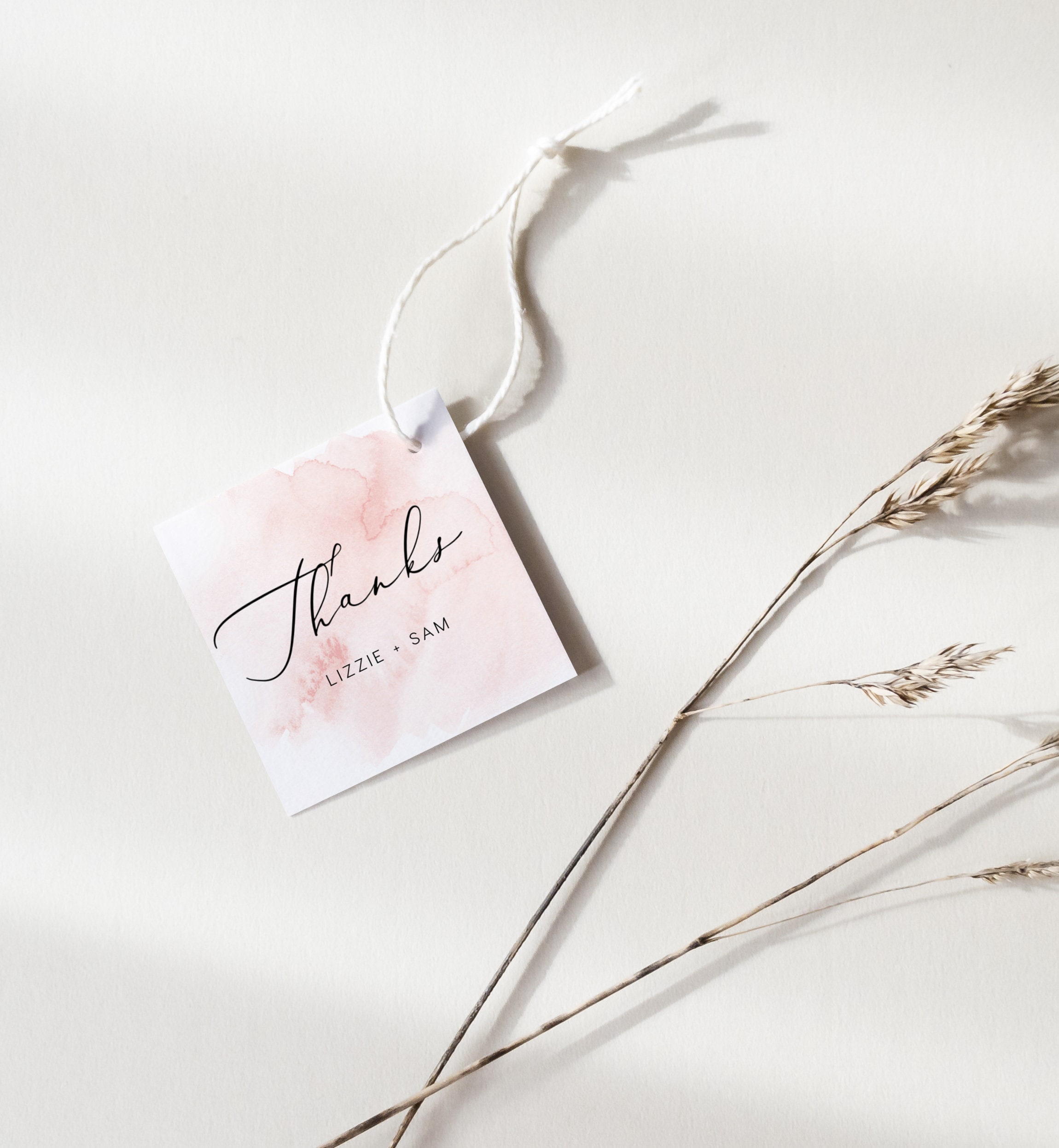 Round Thank You Tag INSTANT DOWNLOAD Square Favor Tag, Favour, Thanks ...