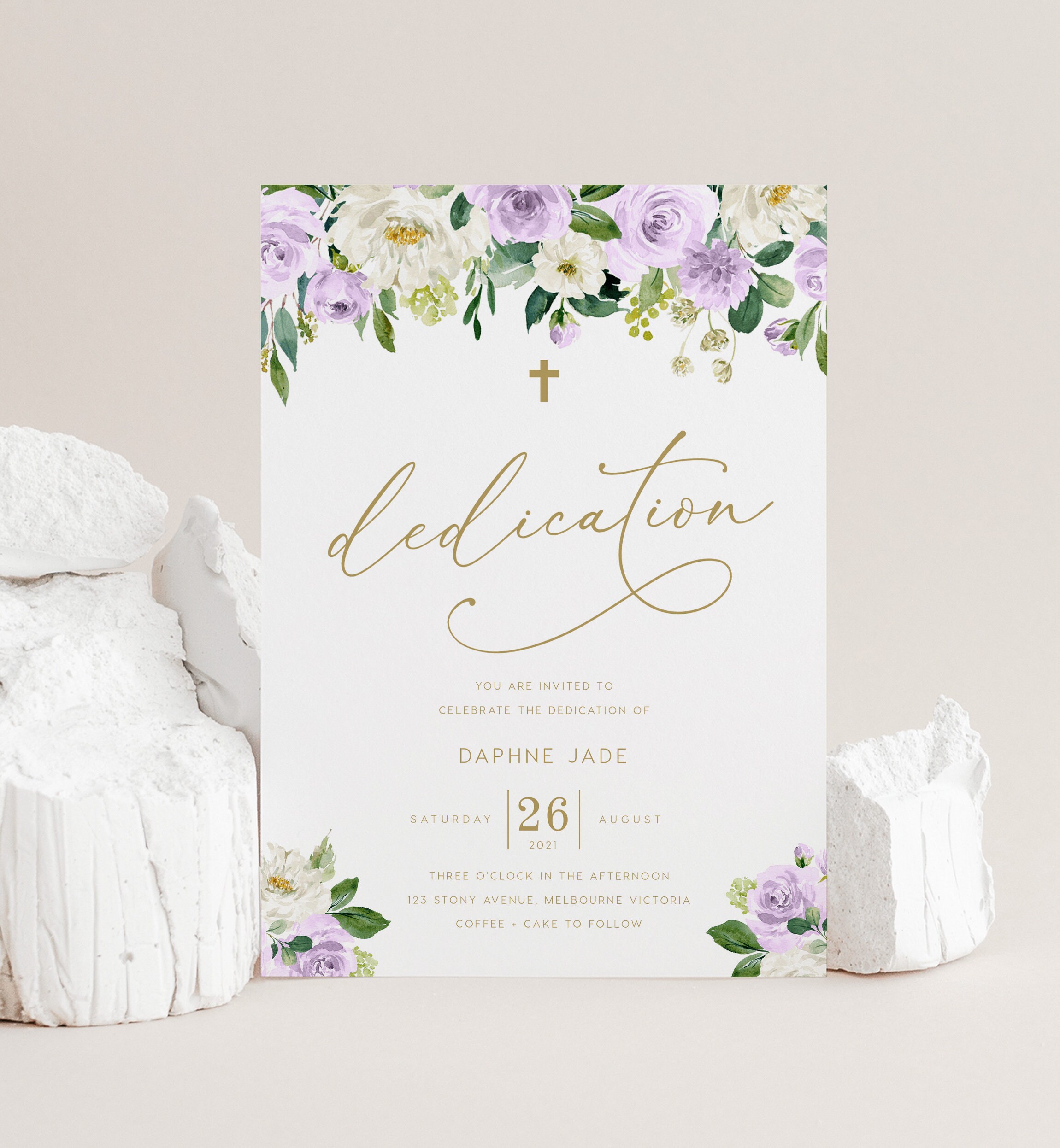 Dedication Invitation INSTANT DOWNLOAD Editable Printable | Etsy