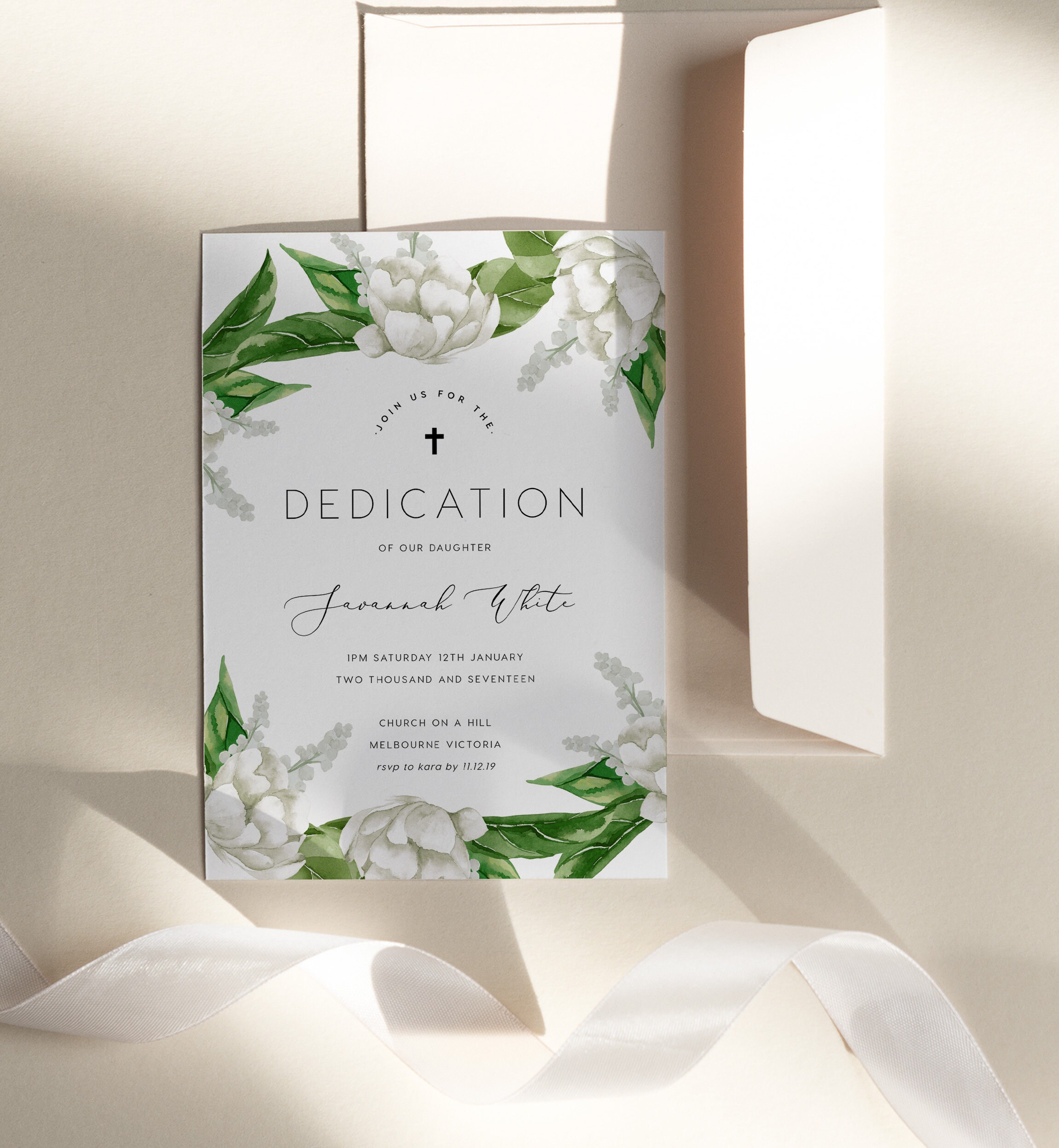 Dedication Invitation INSTANT DOWNLOAD Editable Printable | Etsy