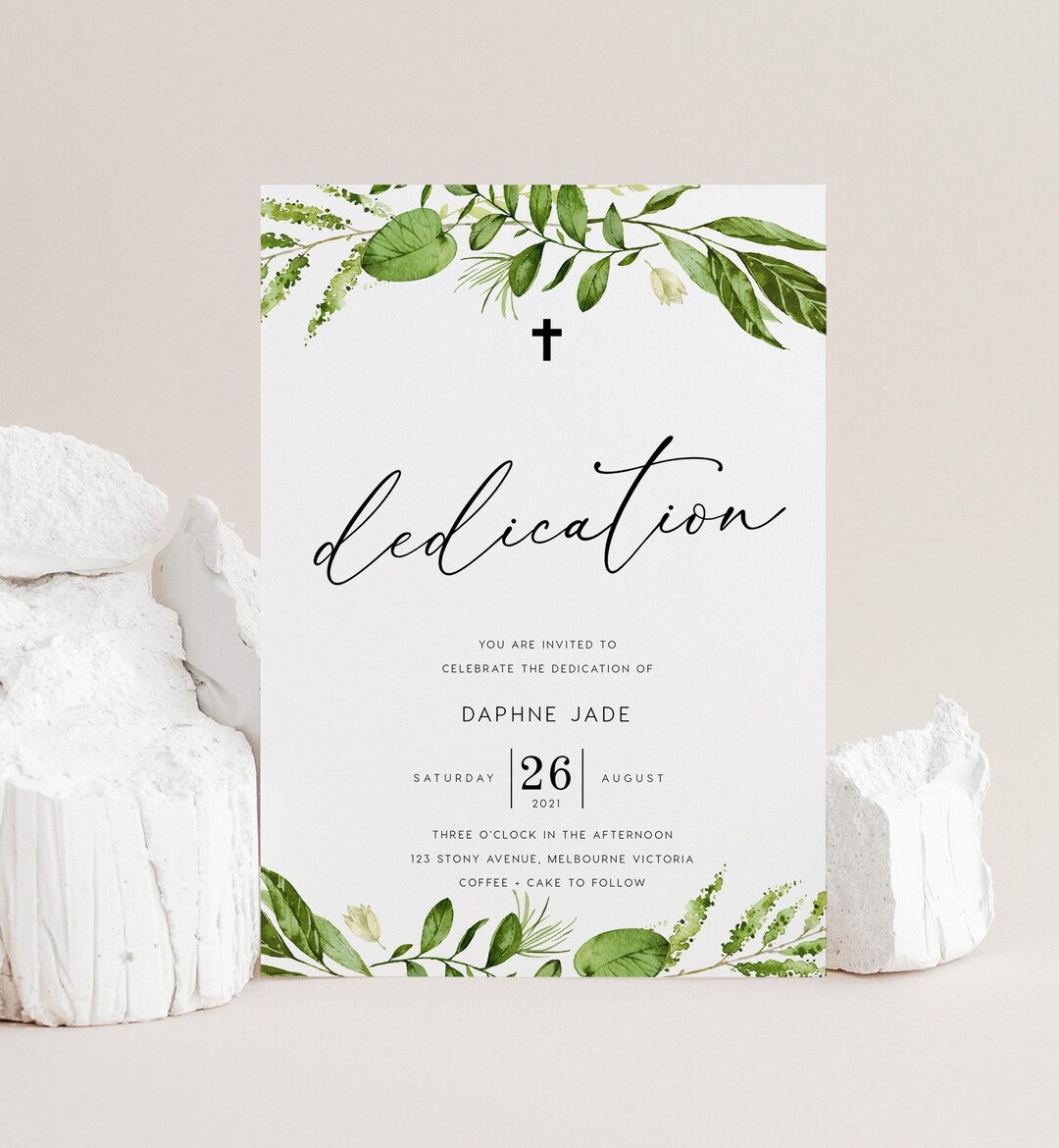 Dedication Invitation INSTANT DOWNLOAD Editable, Printable, 5x7 ...