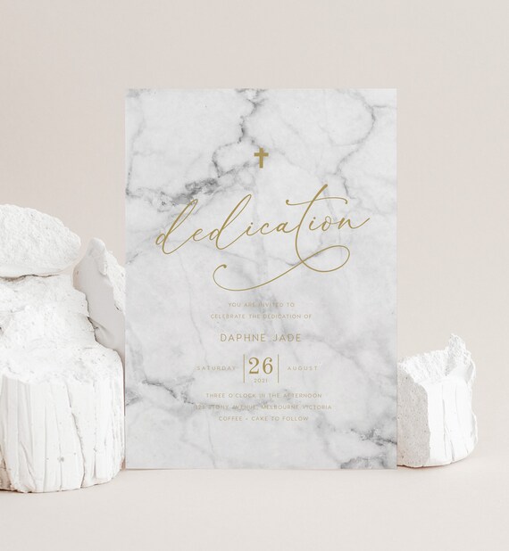 Dedication Invitation INSTANT DOWNLOAD Editable Printable - Etsy