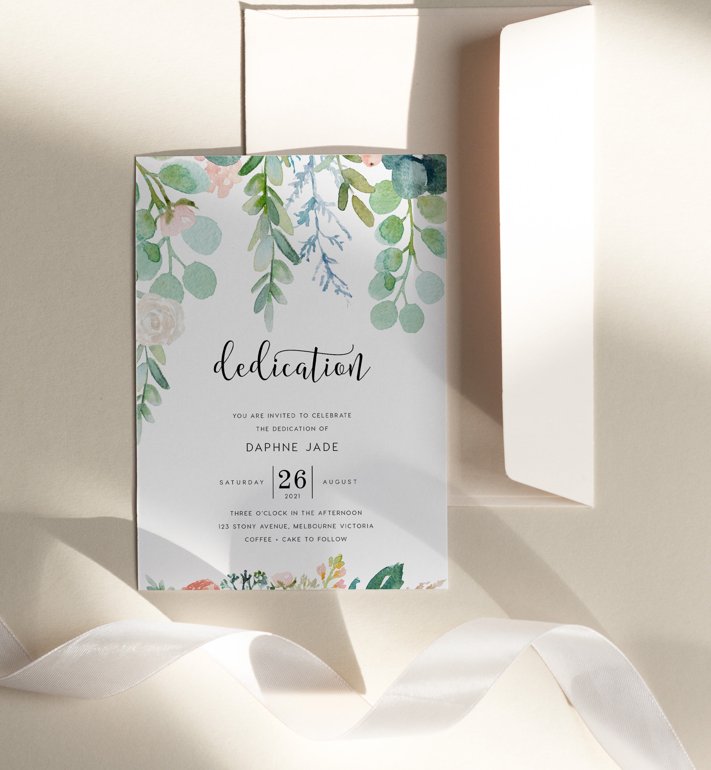 Dedication Invitation INSTANT DOWNLOAD Editable Printable | Etsy