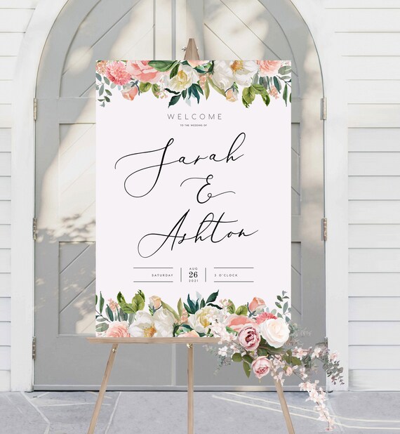 Blush Welcome Sign INSTANT DOWNLOAD Poster Portrait | Etsy