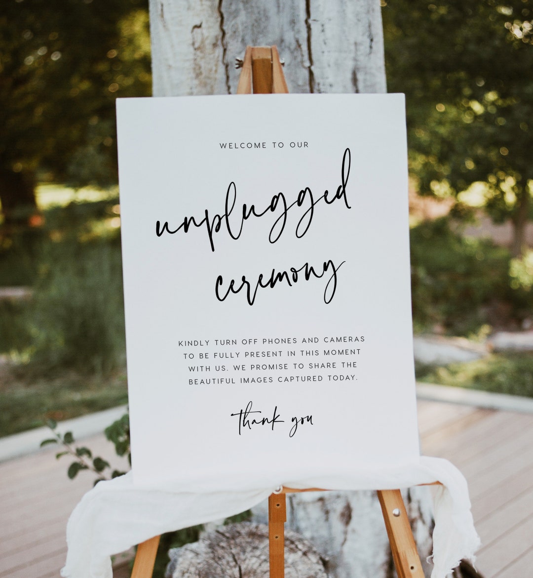 Unplugged Ceremony Sign INSTANT DOWNLOAD Unplugged Wedding Sign ...