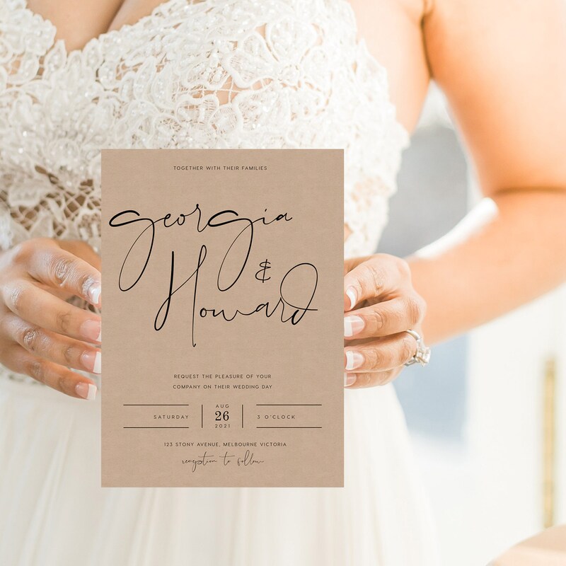 Kraft Wedding Invitation - Etsy