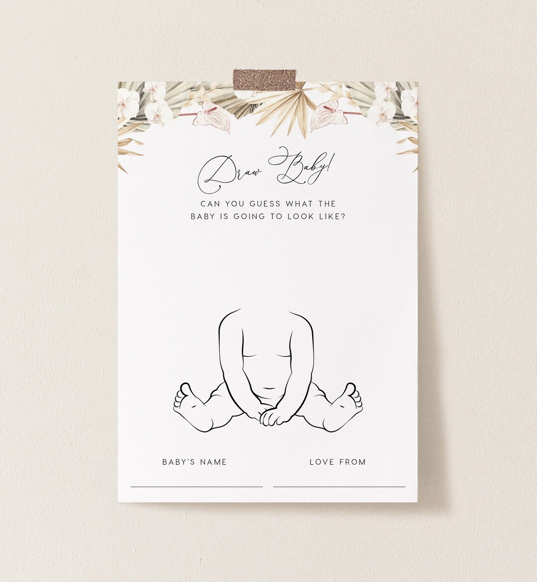 Baby Shower Games INSTANT DOWNLOAD Draw the Baby, What Will Baby Look ...