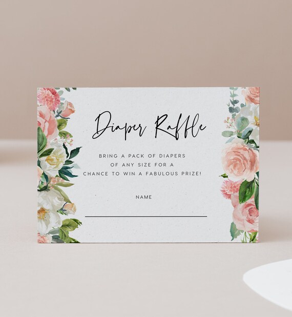 Diaper Raffle Card Editable Pdf Template INSTANT DOWNLOAD - Etsy