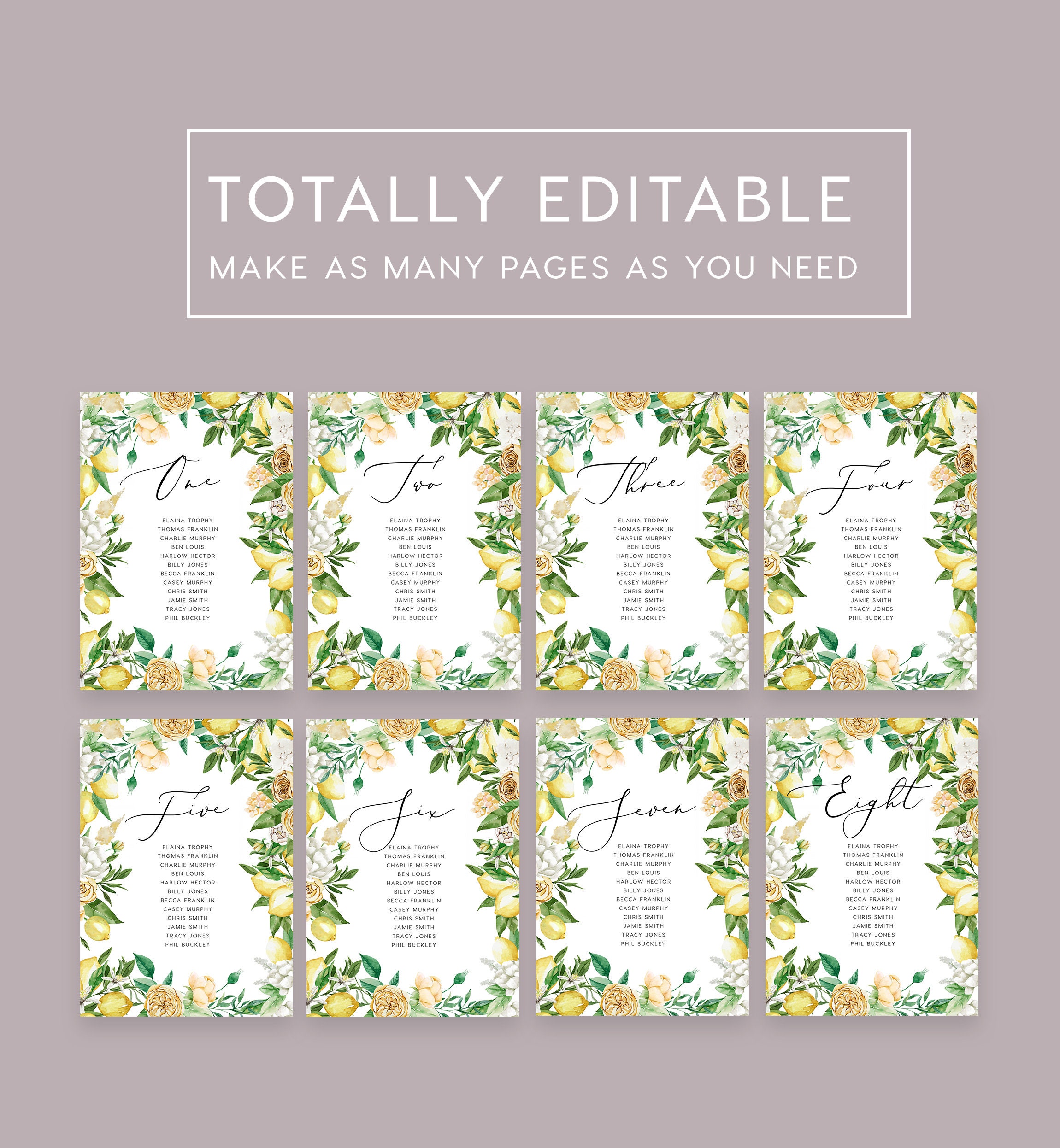 Baby Shower Seating Chart Small Cards INSTANT DOWNLOAD, Editable Pdf ...