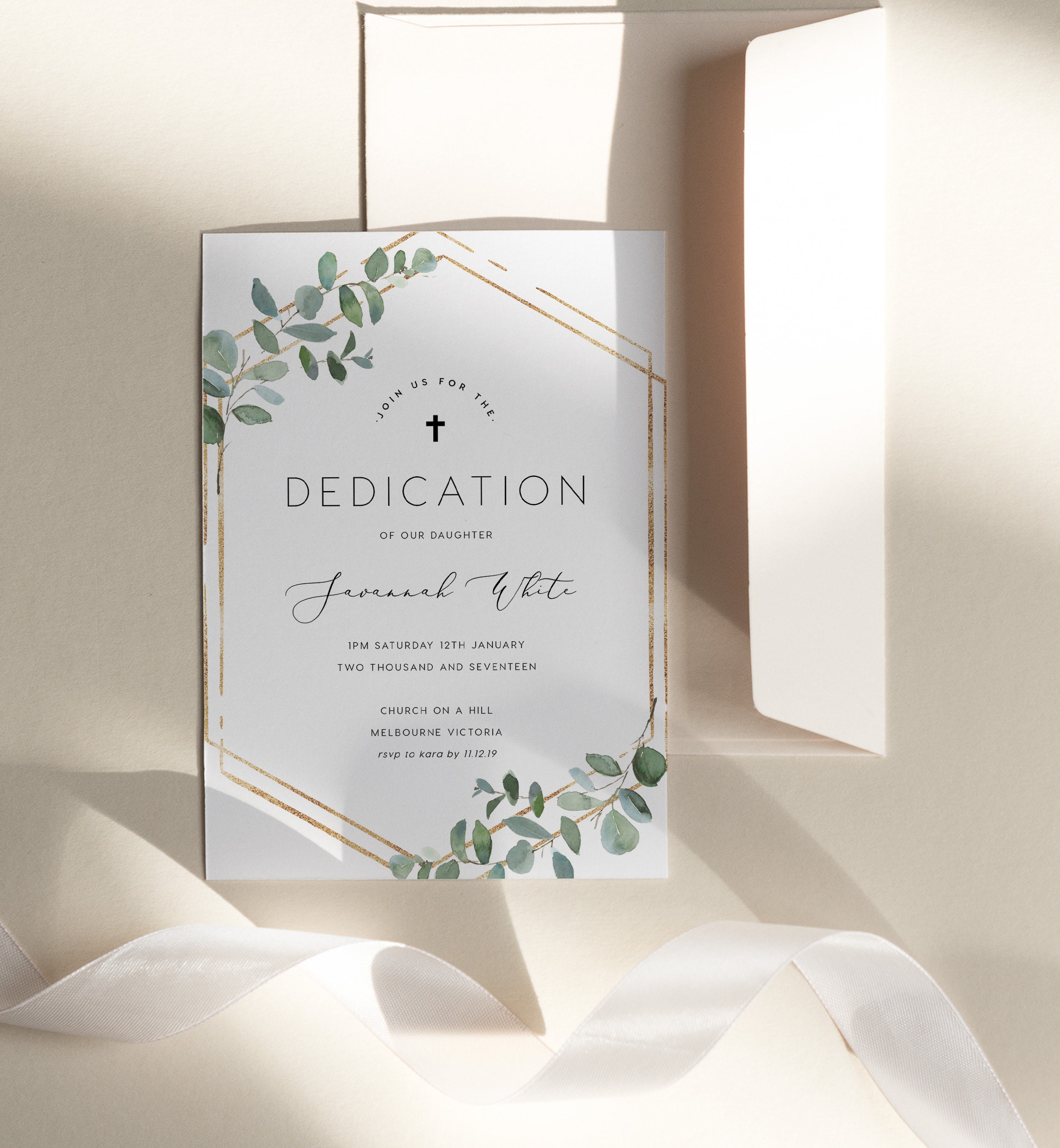 Dedication Invitation INSTANT DOWNLOAD Editable, Printable, 5x7 ...