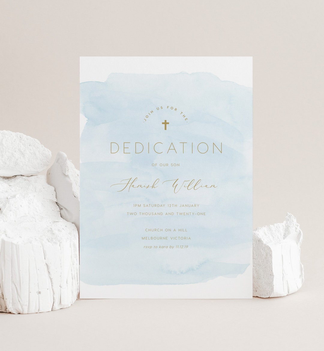 Dedication Invitation INSTANT DOWNLOAD Editable, Printable, 5x7 ...