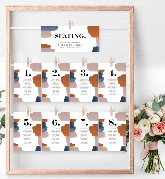 Seating Chart Small Pages INSTANT DOWNLOAD Editable Pdf | Etsy