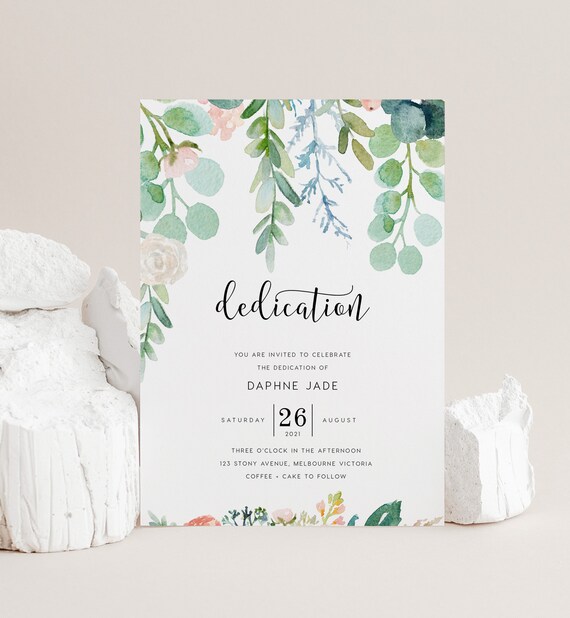 Dedication Invitation INSTANT DOWNLOAD Editable Printable | Etsy