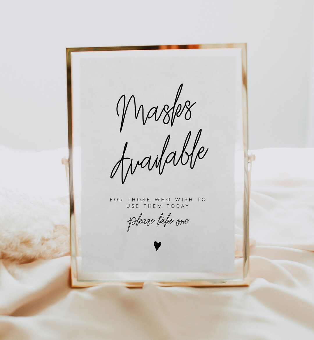 Masks Available Sign INSTANT DOWNLOAD Mask Wedding Sign, Social ...