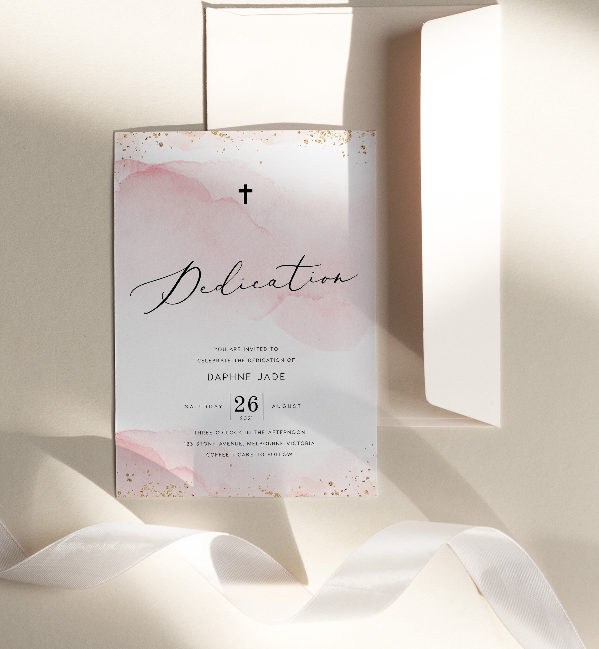 Dedication Invitation INSTANT DOWNLOAD Editable, Printable, 5x7 ...