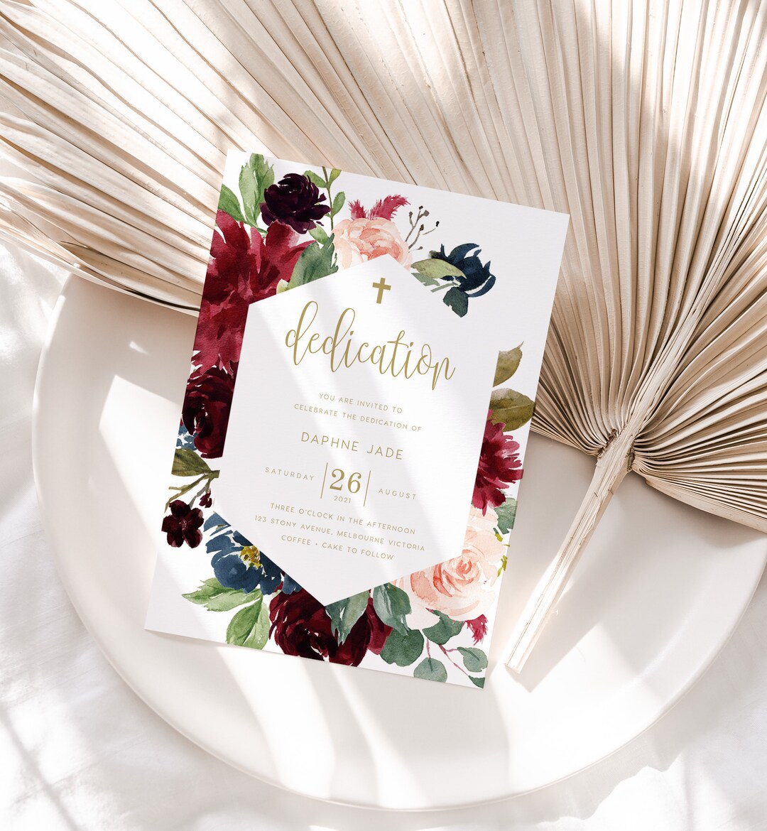 Dedication Invitation INSTANT DOWNLOAD Editable, Printable, 5x7 ...