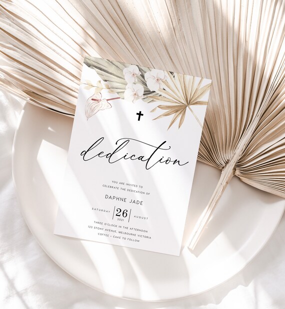 Dedication Invitation INSTANT DOWNLOAD Editable Printable - Etsy