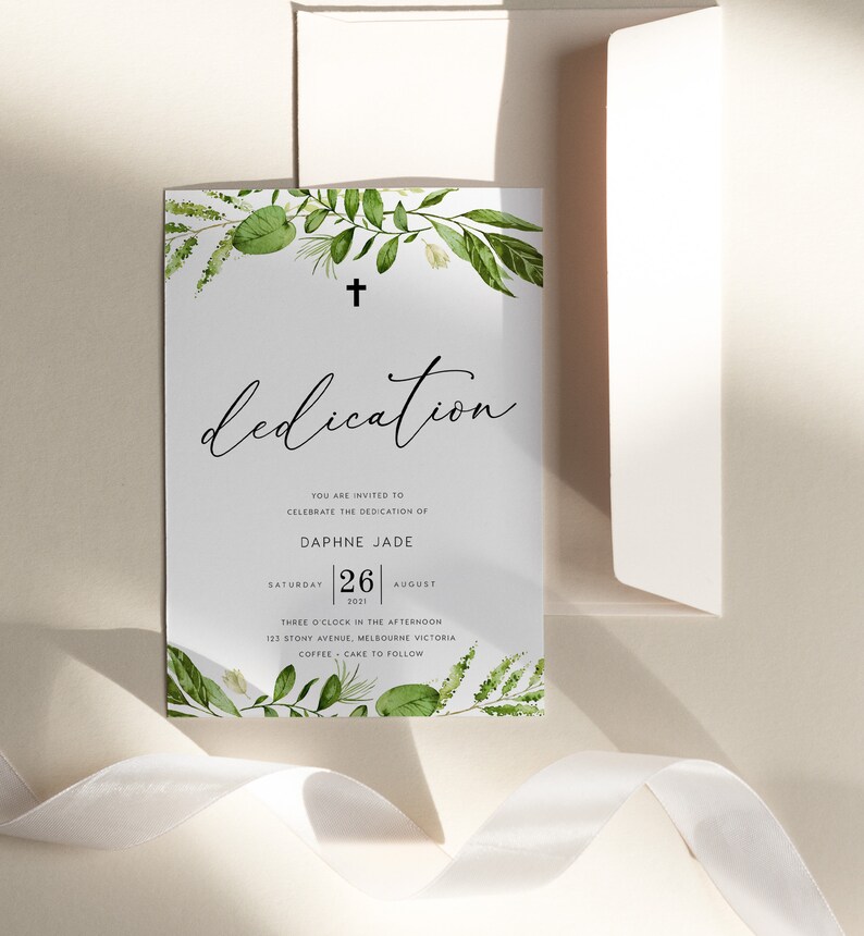 Dedication Invitation INSTANT DOWNLOAD Editable Printable | Etsy