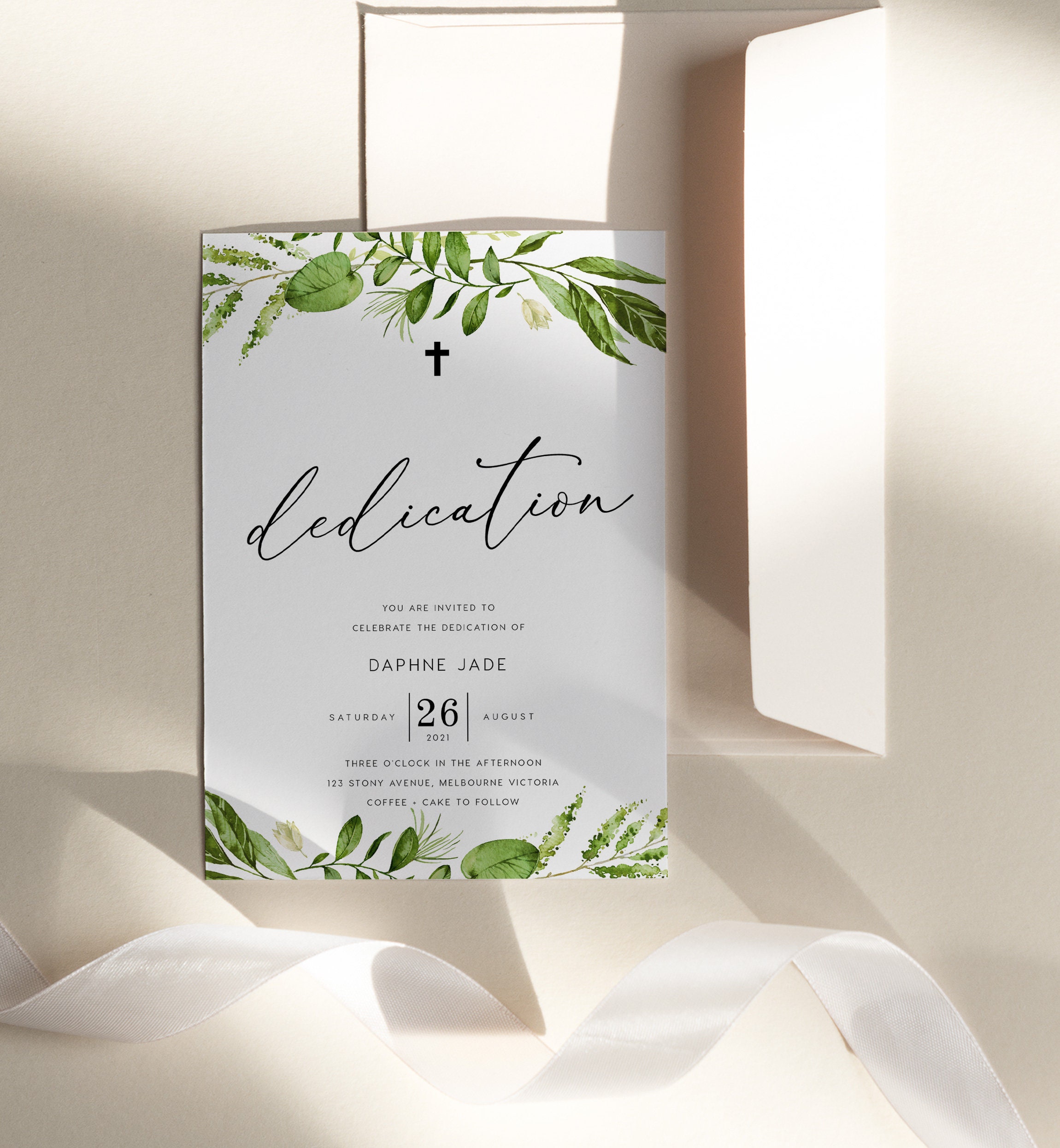 Dedication Invitation INSTANT DOWNLOAD Editable, Printable, 5x7 ...