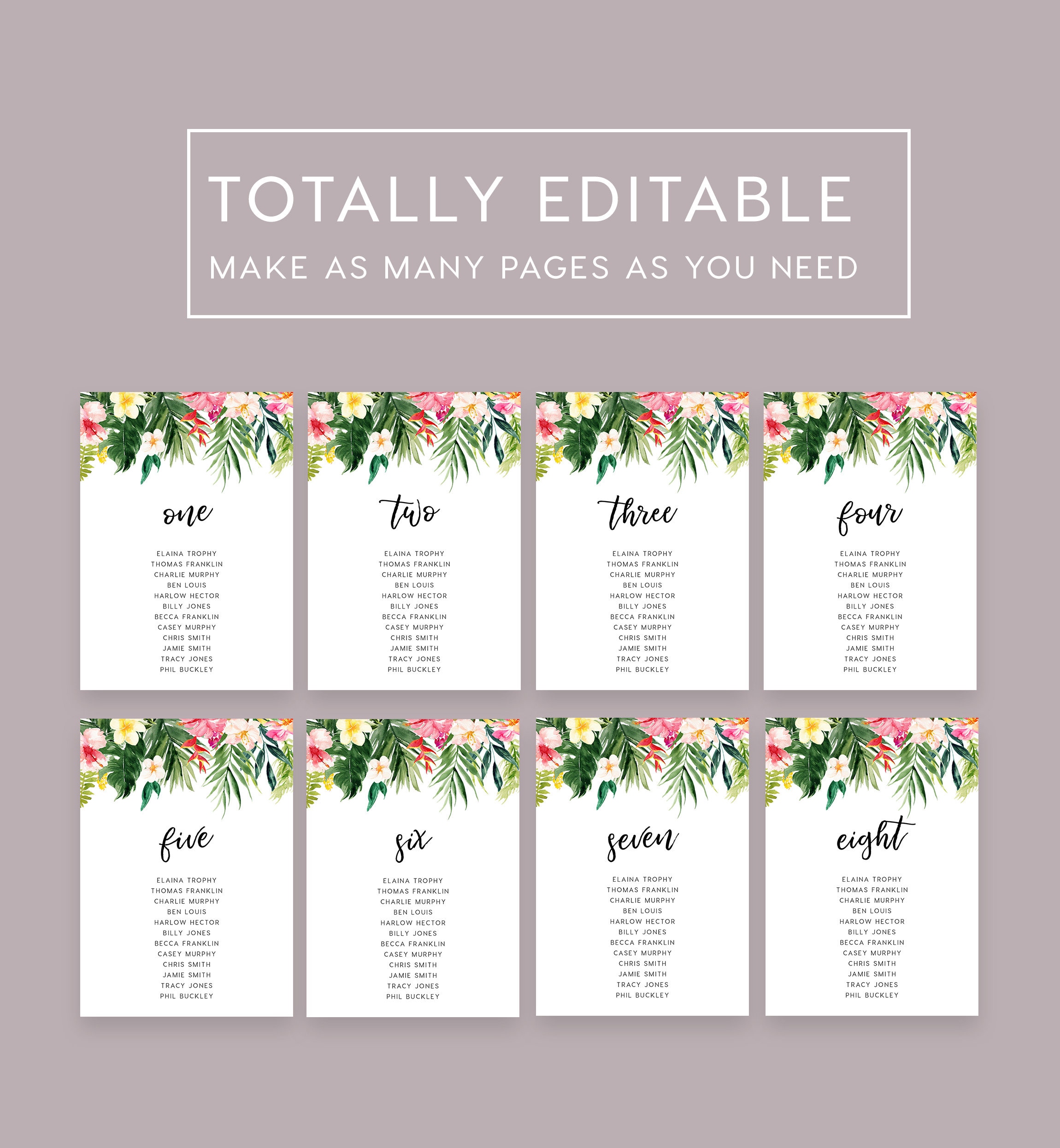 Baby Shower Seating Chart Small Cards INSTANT DOWNLOAD, Editable Pdf ...