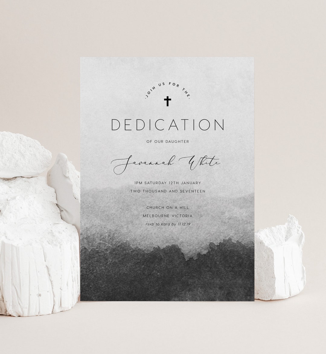 Dedication Invitation INSTANT DOWNLOAD Editable, Printable, 5x7 ...