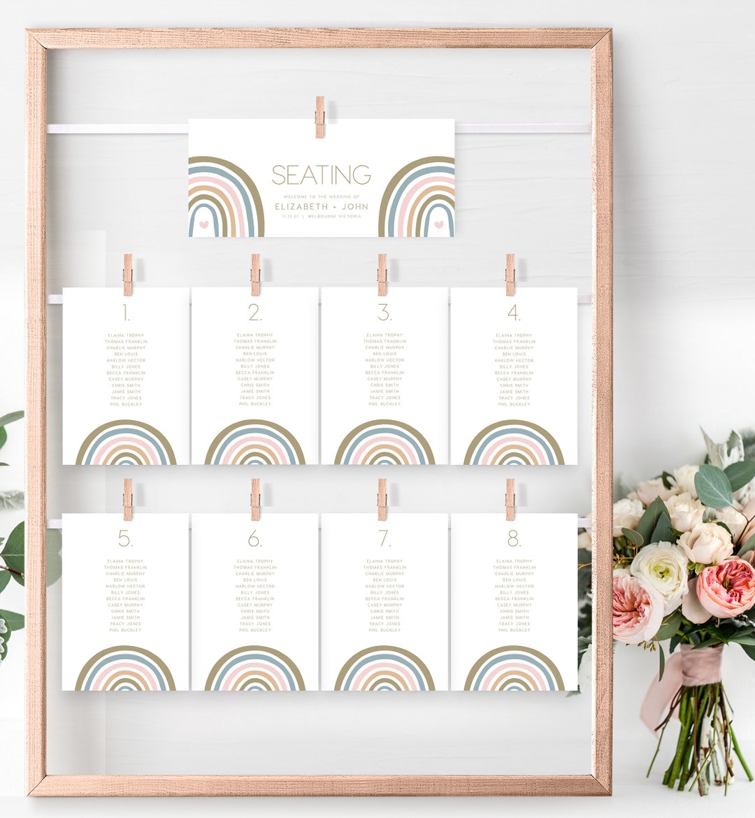 Baby Shower Seating Chart Small Cards INSTANT DOWNLOAD, Editable Pdf ...