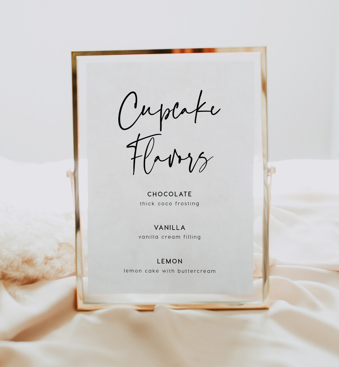 Cupcakes Flavors Sign INSTANT DOWNLOAD, Cake Table Sign, DIY Rustic ...