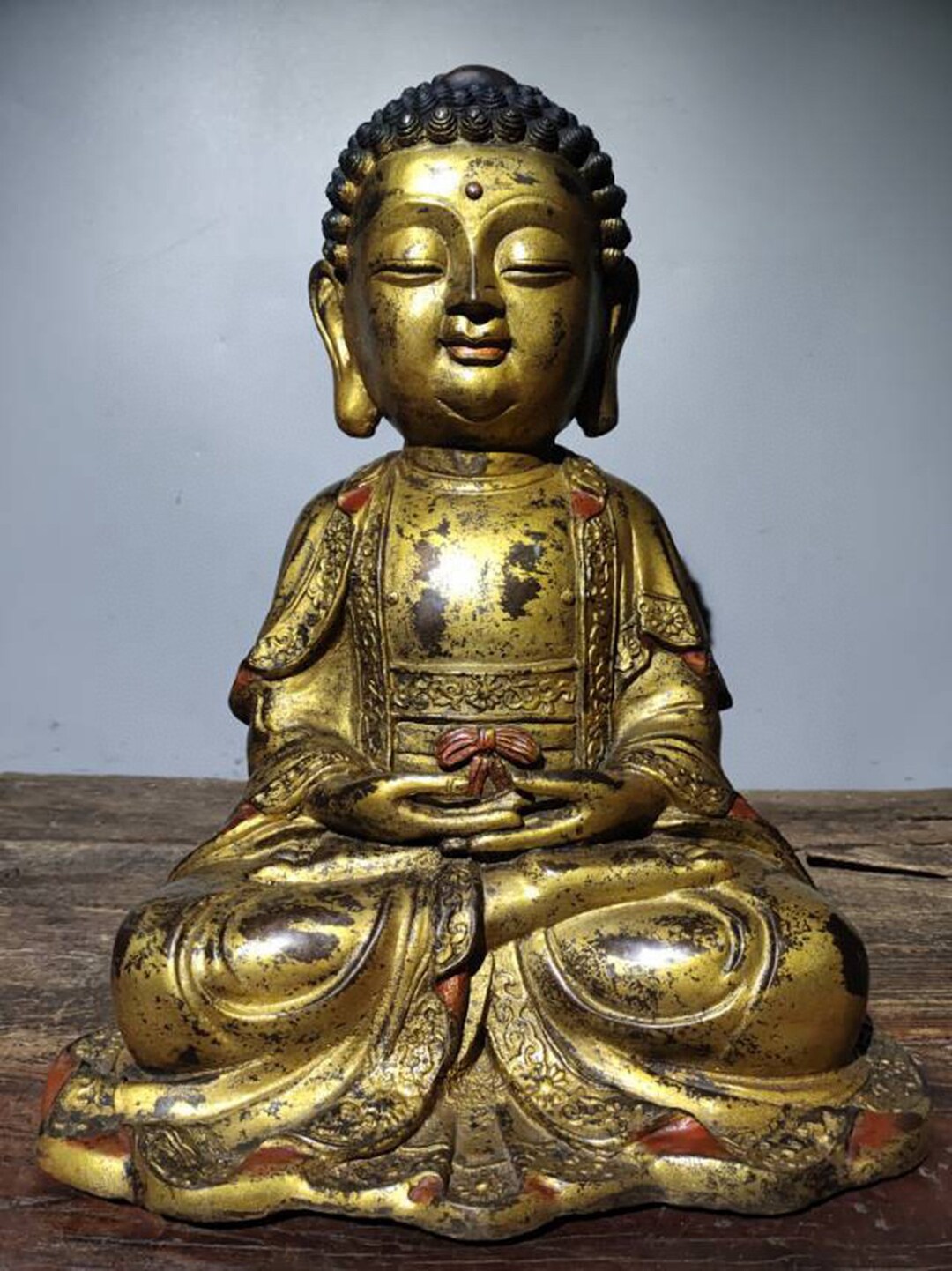 Chinese Antique Pure Copper Buddha Statue - Etsy