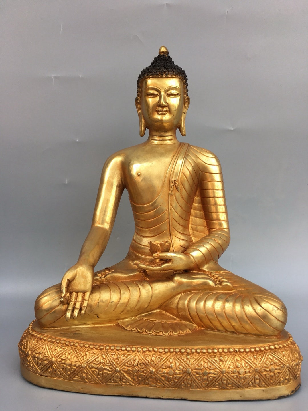 Chinese Antique Pure Copper Buddha Statue - Etsy