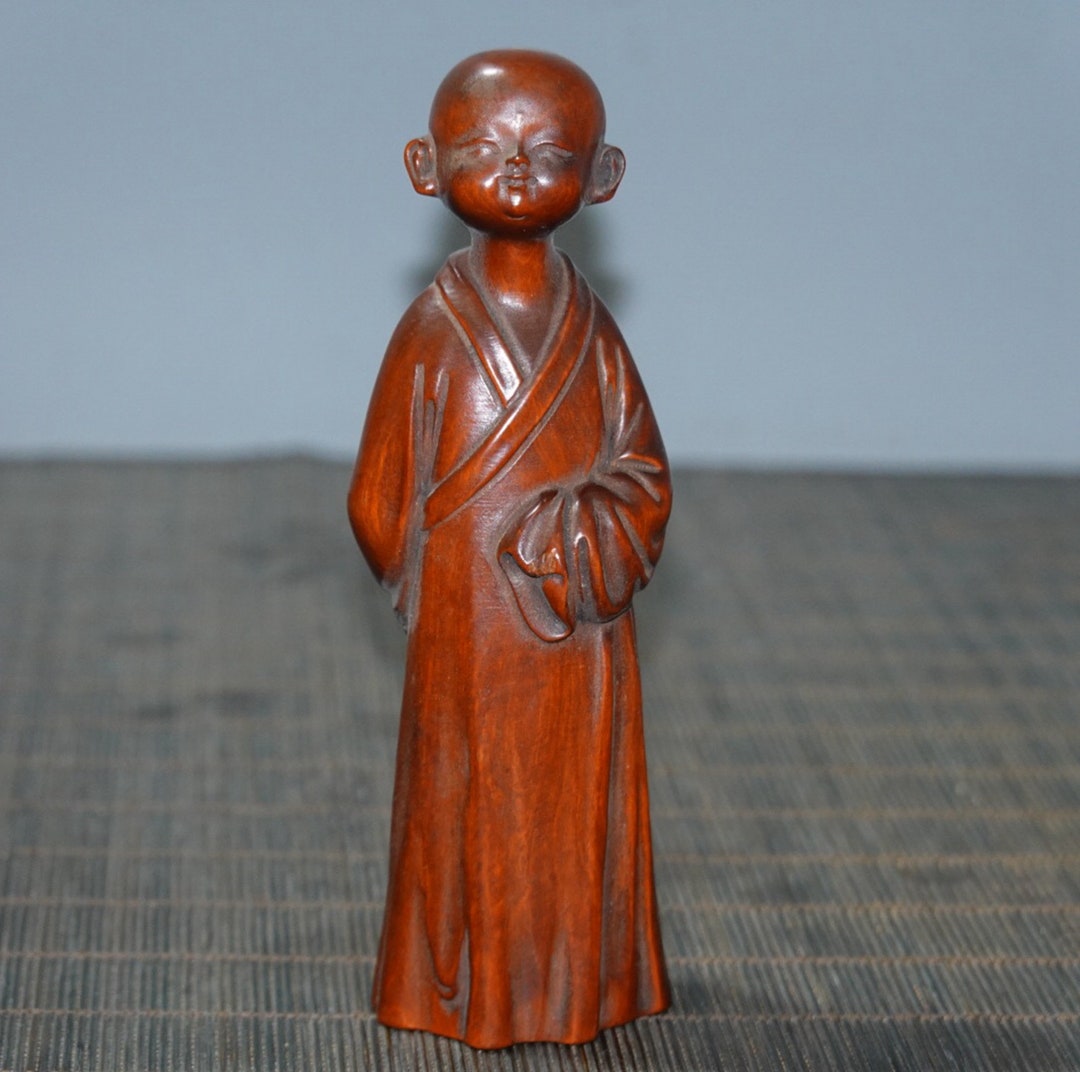 Chinese Antique Boxwood Carving of a Small Monk - Etsy