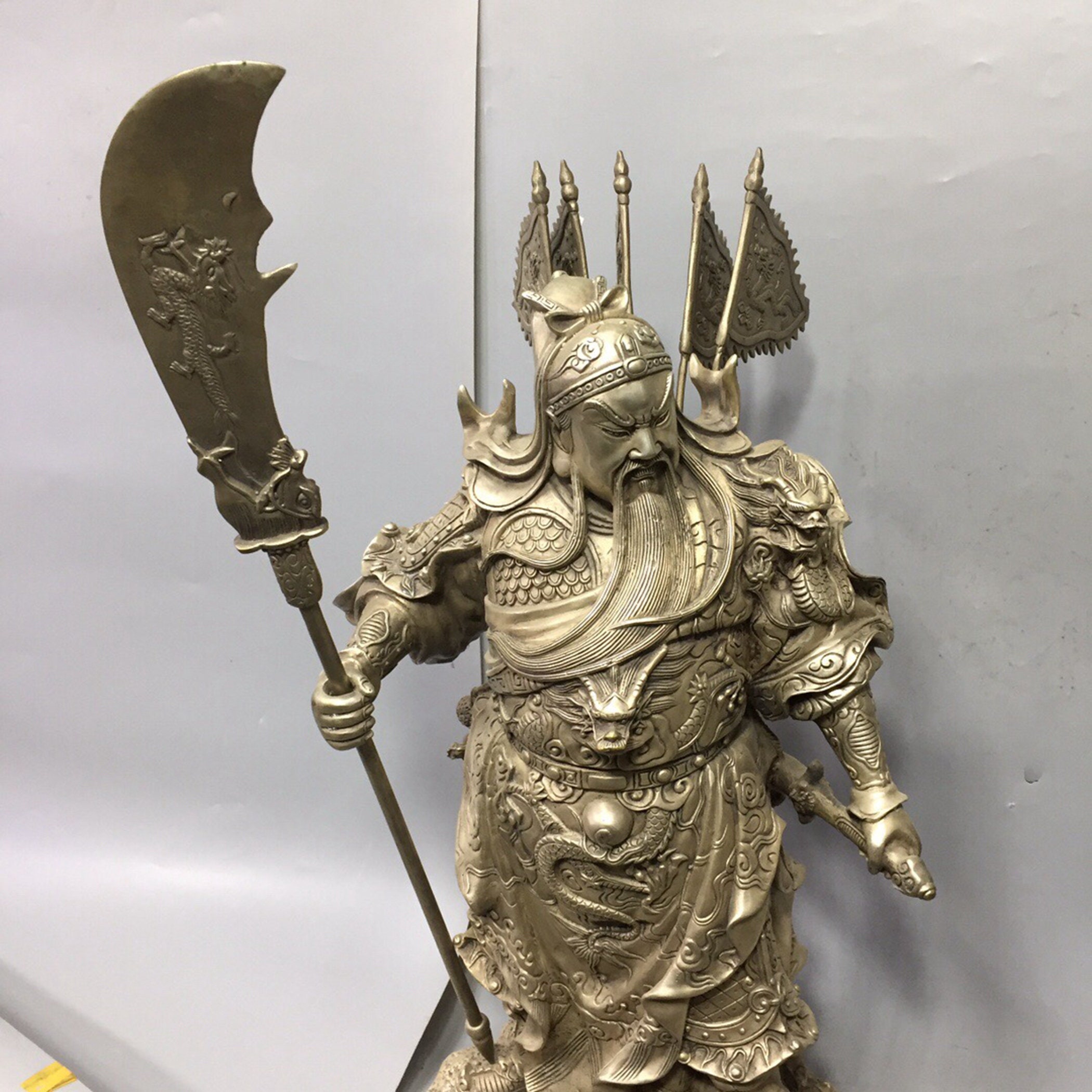 White Bronze Three Kingdoms Interpretation of Guan Gong Statue | Etsy