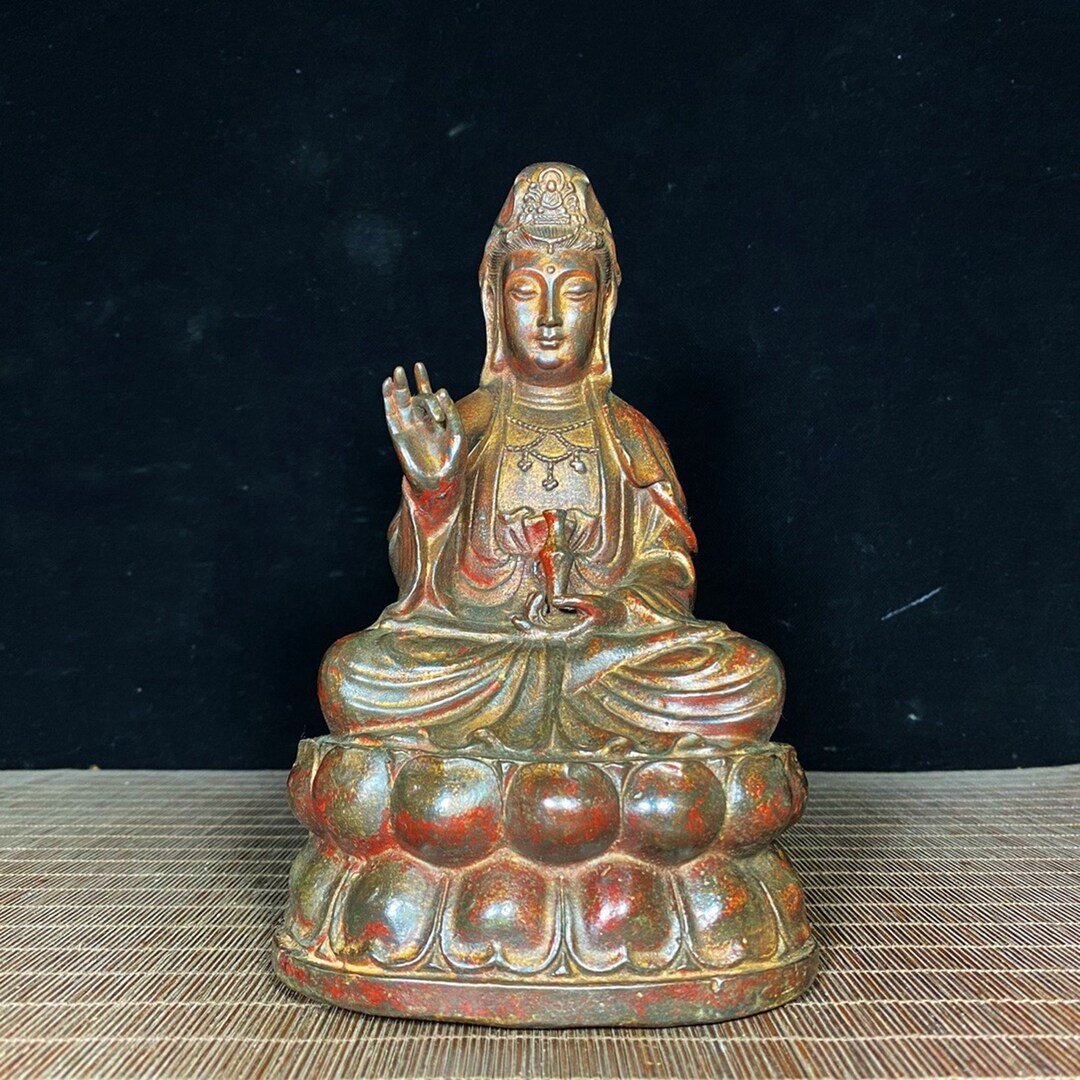 Chinese Antique Pure Copper Buddha Statue - Etsy