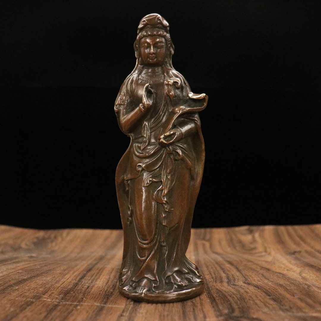 Chinese Antique Pure Copper Statue of Ruyi Guanyin Standing - Etsy