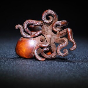 Chinese Antique Natural Boxwood Octopus Statue is Pure Hand - Etsy