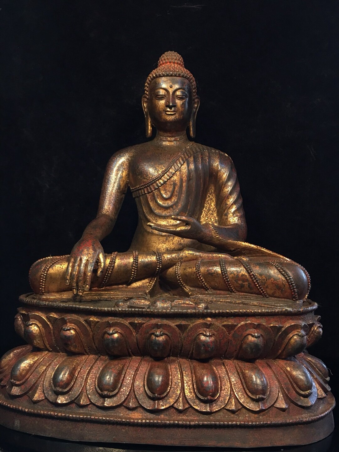 Chinese Antique Pure Copper Buddha Statue - Etsy
