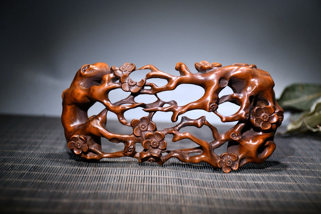 Chinese Antique Small Leaf Boxwood Carving Pen Holder - Etsy