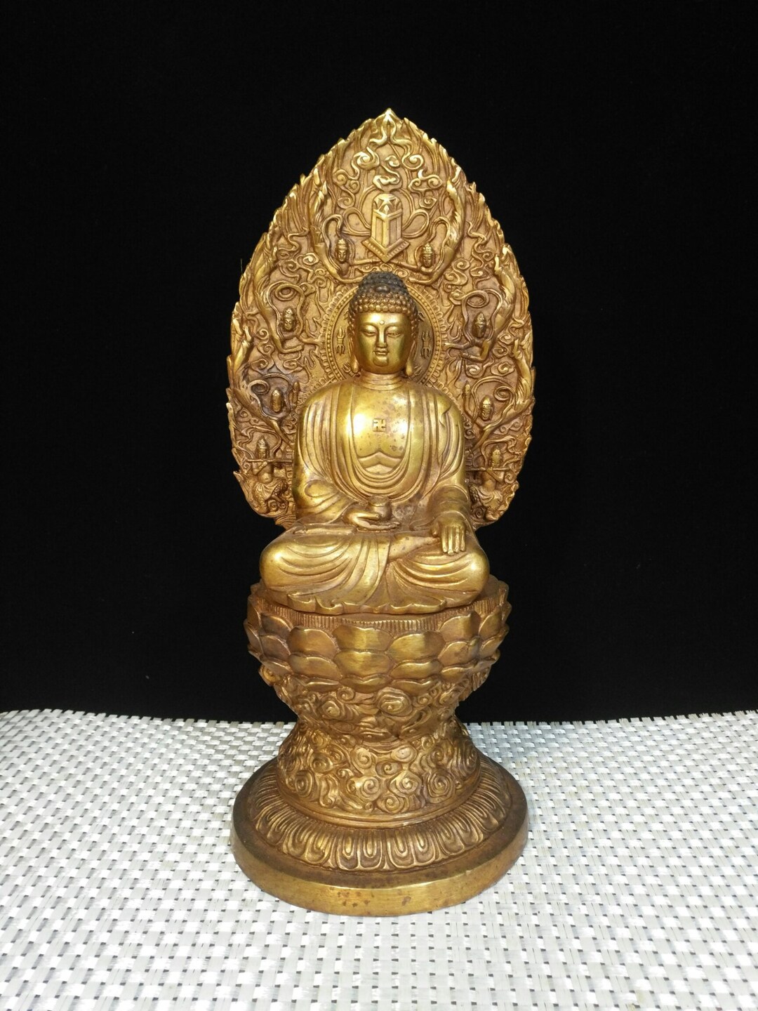 Chinese Antique Pure Copper Buddha Statue - Etsy