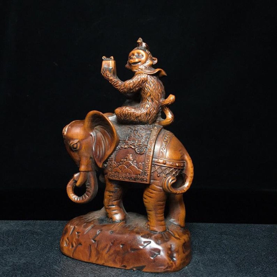 China's Ancient Natural Boxwood Elephant Statue Pure Hand - Etsy