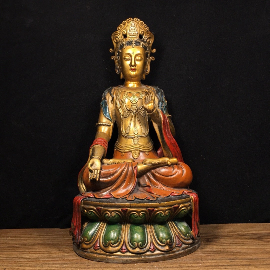 Chinese Antique Pure Copper Buddha Statue - Etsy