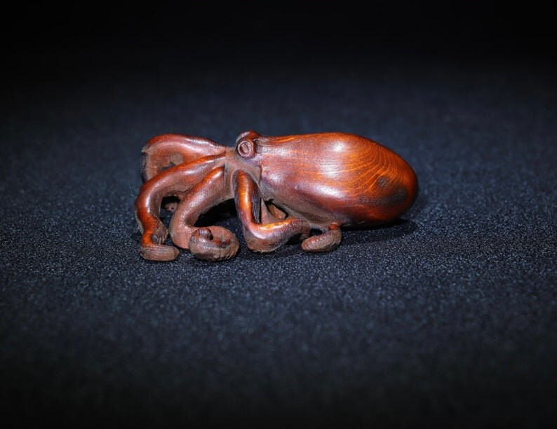 Chinese Antique Natural Boxwood Octopus Statue is Pure Hand - Etsy