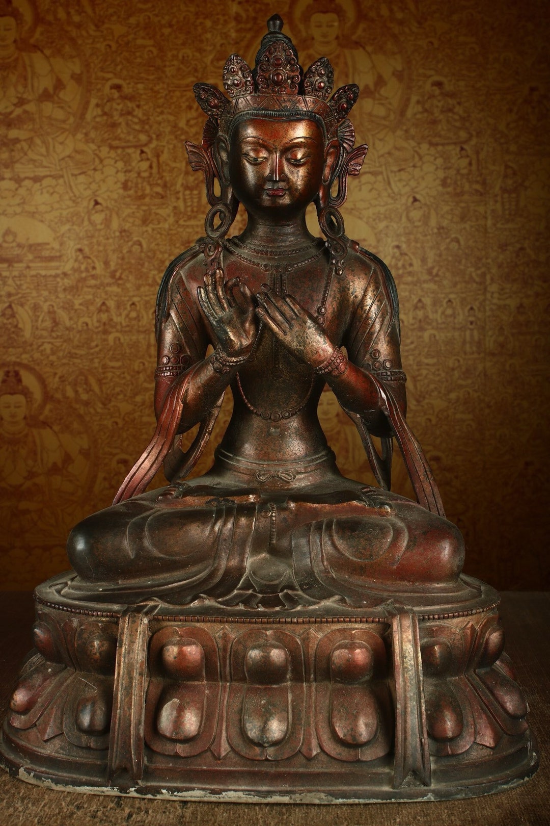 Chinese Antique Pure Copper Handcrafted to Create a Bodhisattva - Etsy