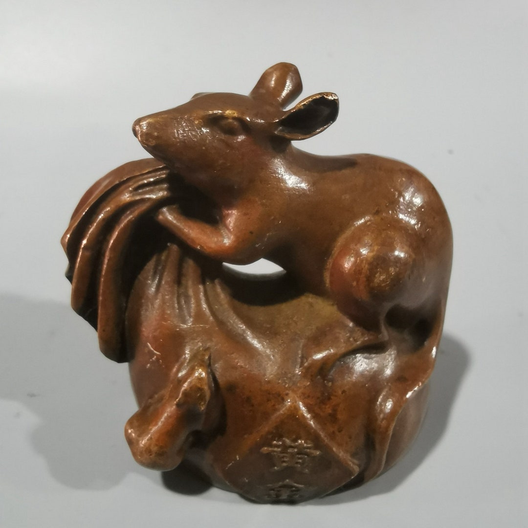 Chinese Antique Pure Copper Mouse Ornament - Etsy