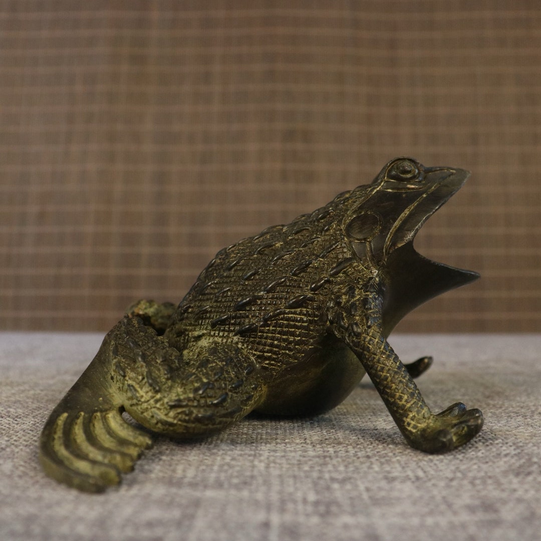 Chinese Antique Pure Copper Frog Statue Ornament - Etsy