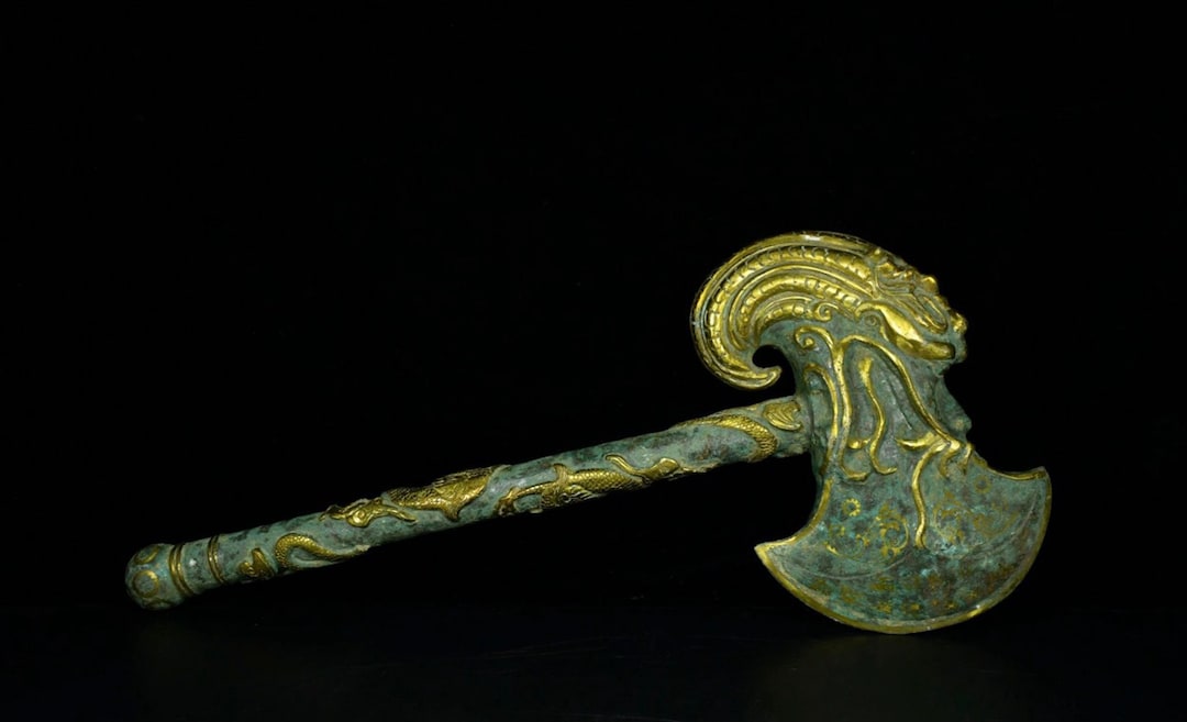 Chinese Antique Bronze Beast Faced Axe - Etsy