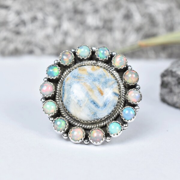 Opal Cluster Ring - Etsy