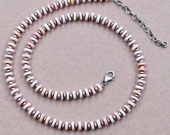 Pink Conch Pendant in 925 Sterling Silver, Handmade Gemstone Necklace ...