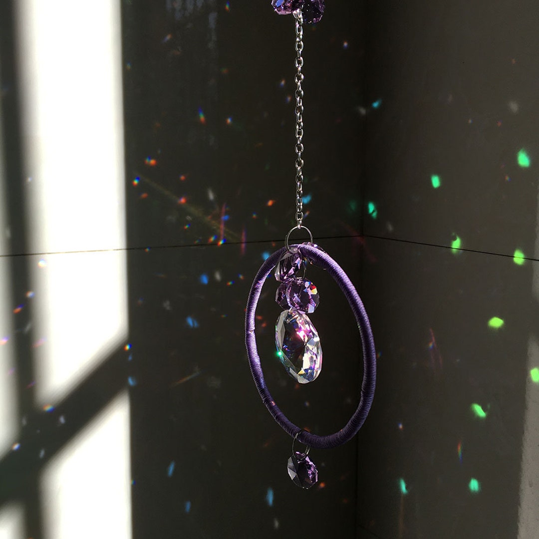 Aurora Borealis Crystal Prism,hanging Circle Sun Catcher Window,rainbow ...